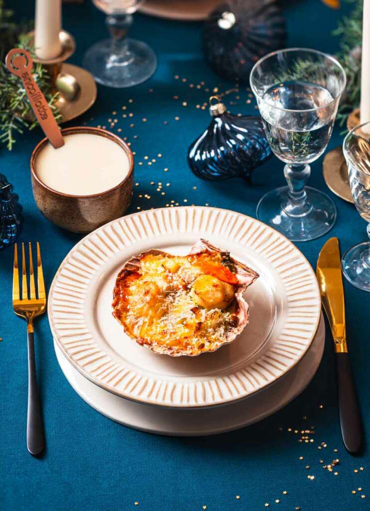 La recette des Saint-Jacques gratinées et cancoillotte